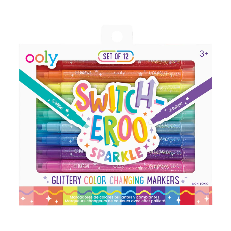 Switch-Eroo Sparkle Glittery Color Changing Markers - Set of 12 ...