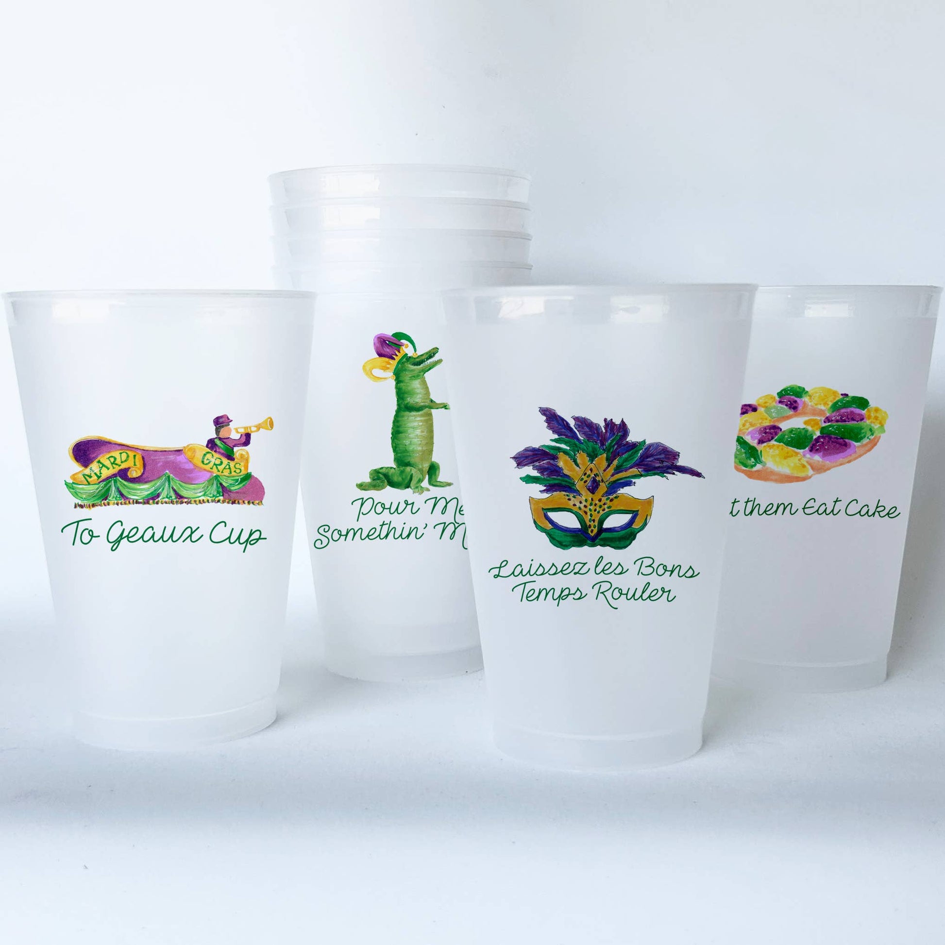 Mardi Gras Shatterproof 20 oz Plastic Cups; set of 8 – HighlandSide ...